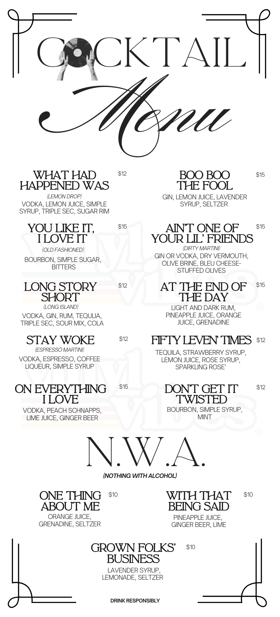 Menu – Vinyl Vibes